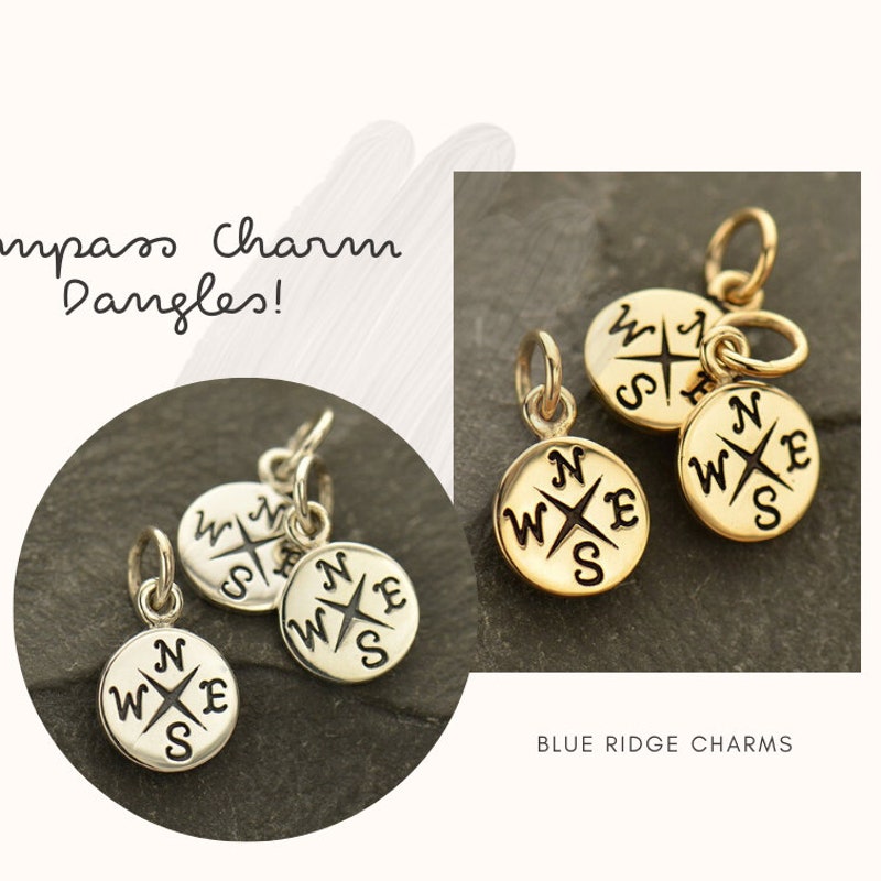 Compass Charm - Etsy