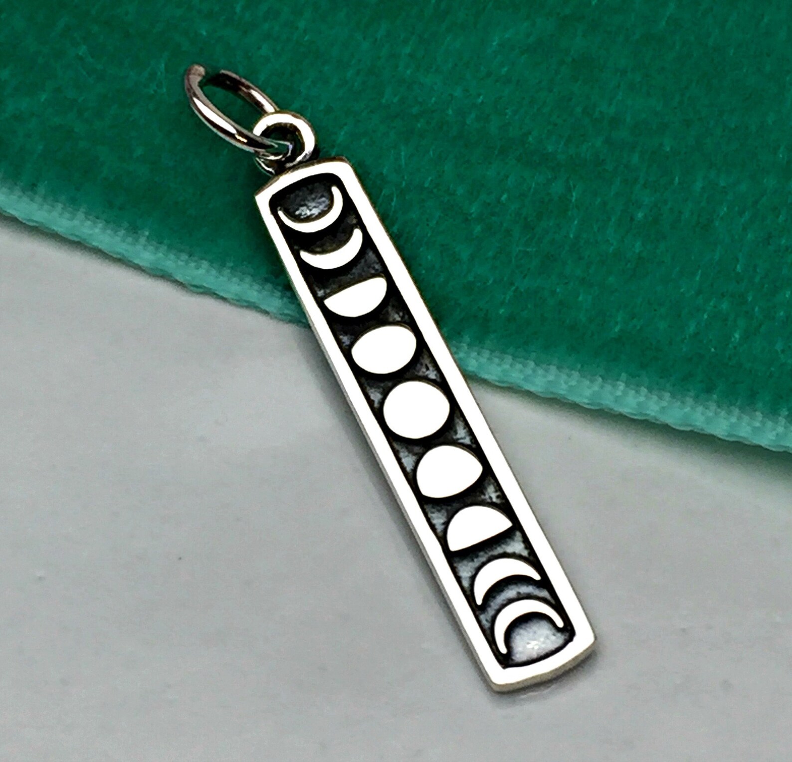 Sterling Silver Moon Phase Pendant Celestial Cable Chain - Etsy