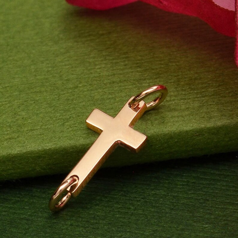 Small Cross Link, Sterling Silver Cross Link, Gold Plated Cross Link ...