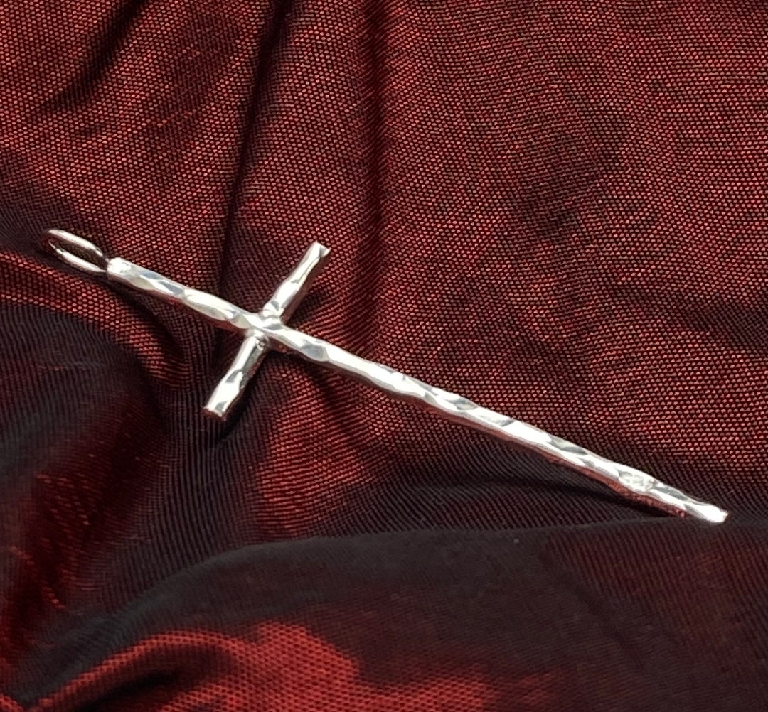 Extra Long Cross Pendant 925 Sterling Silver - Etsy