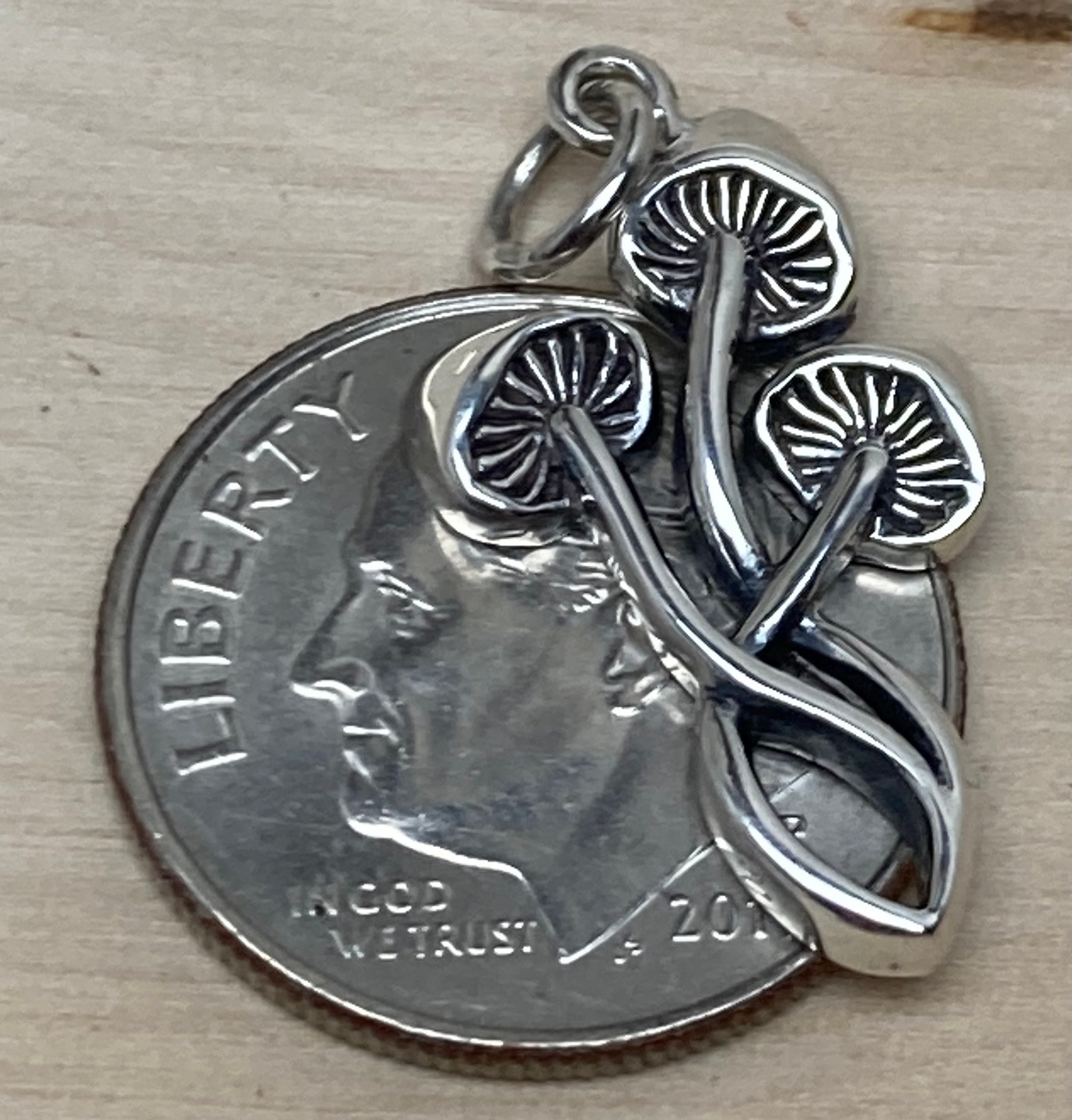 Sterling Silver Three Mushroom Charm Mushroom Jewelry Food - Etsy