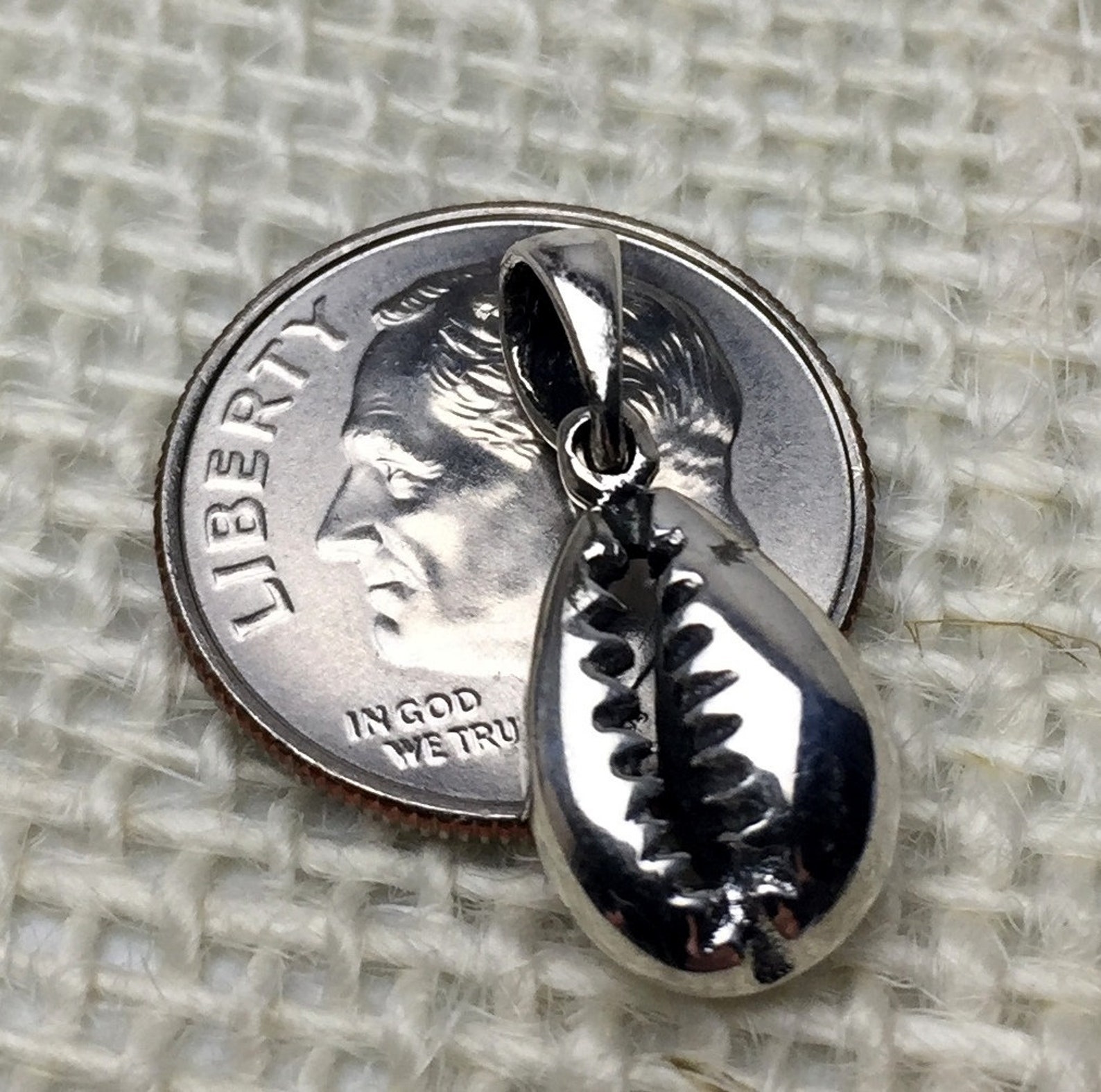 Sterling Silver Cowrie Shell Pendant Small Cowrie Shell | Etsy