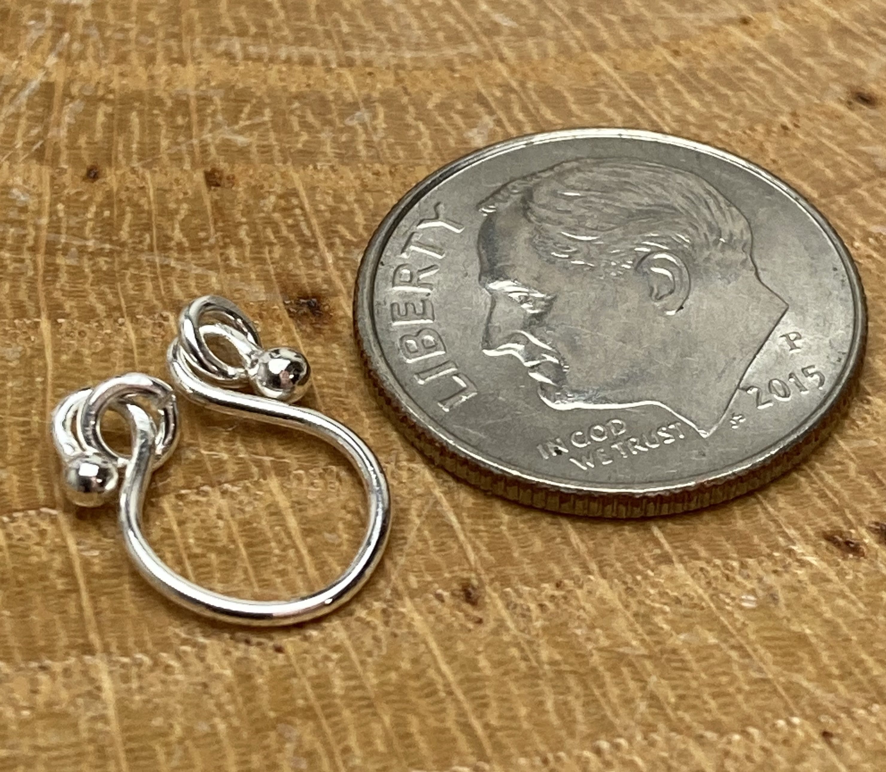 Sterling Silver Handmade U Hook Charm Holder Ball End Charm - Etsy Sweden