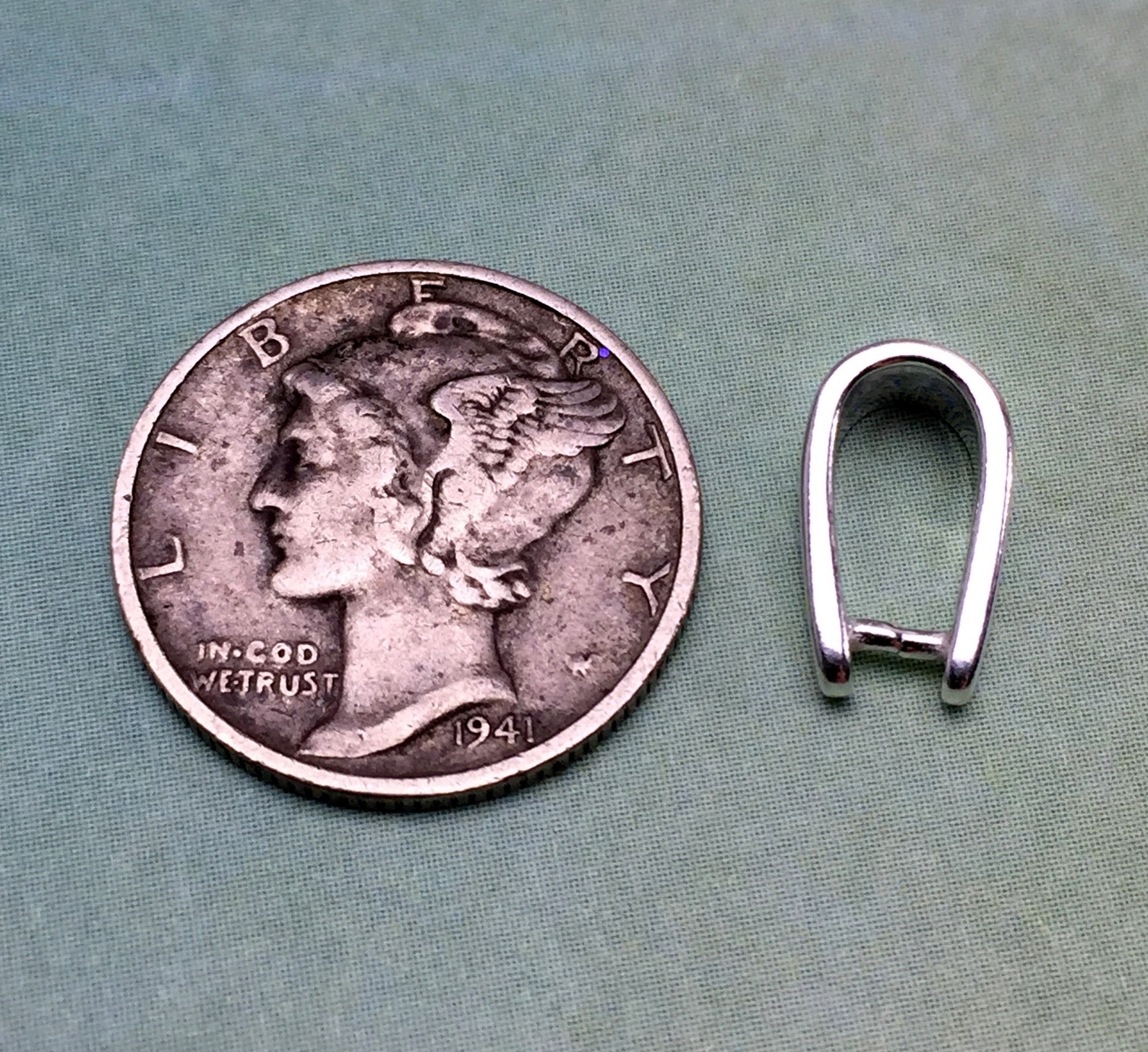 Large Plain Sterling Silver Pinch Bail S244 Pendant Bail | Etsy