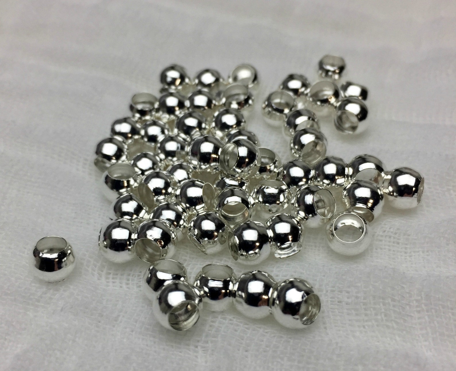Sterling Silver 6mm Large Hole Round Beads Sterling Silver - Etsy
