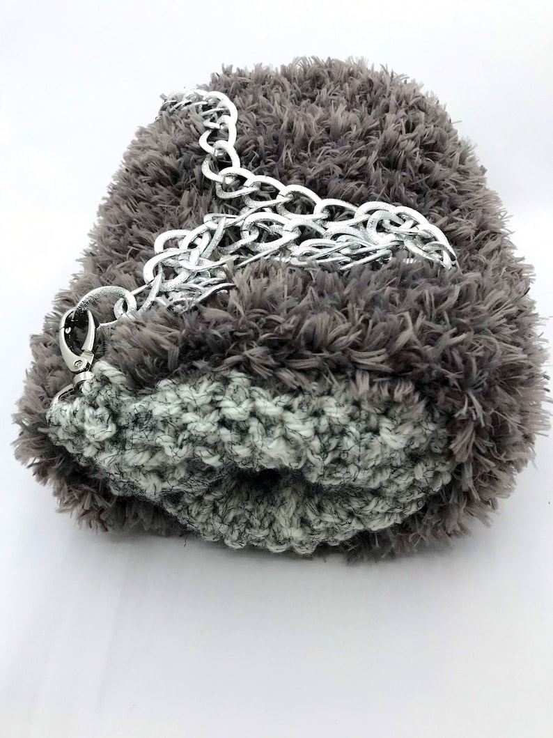 Double Handknitted Mokko Color Muff Of Faux Fur And Wool With | Etsy