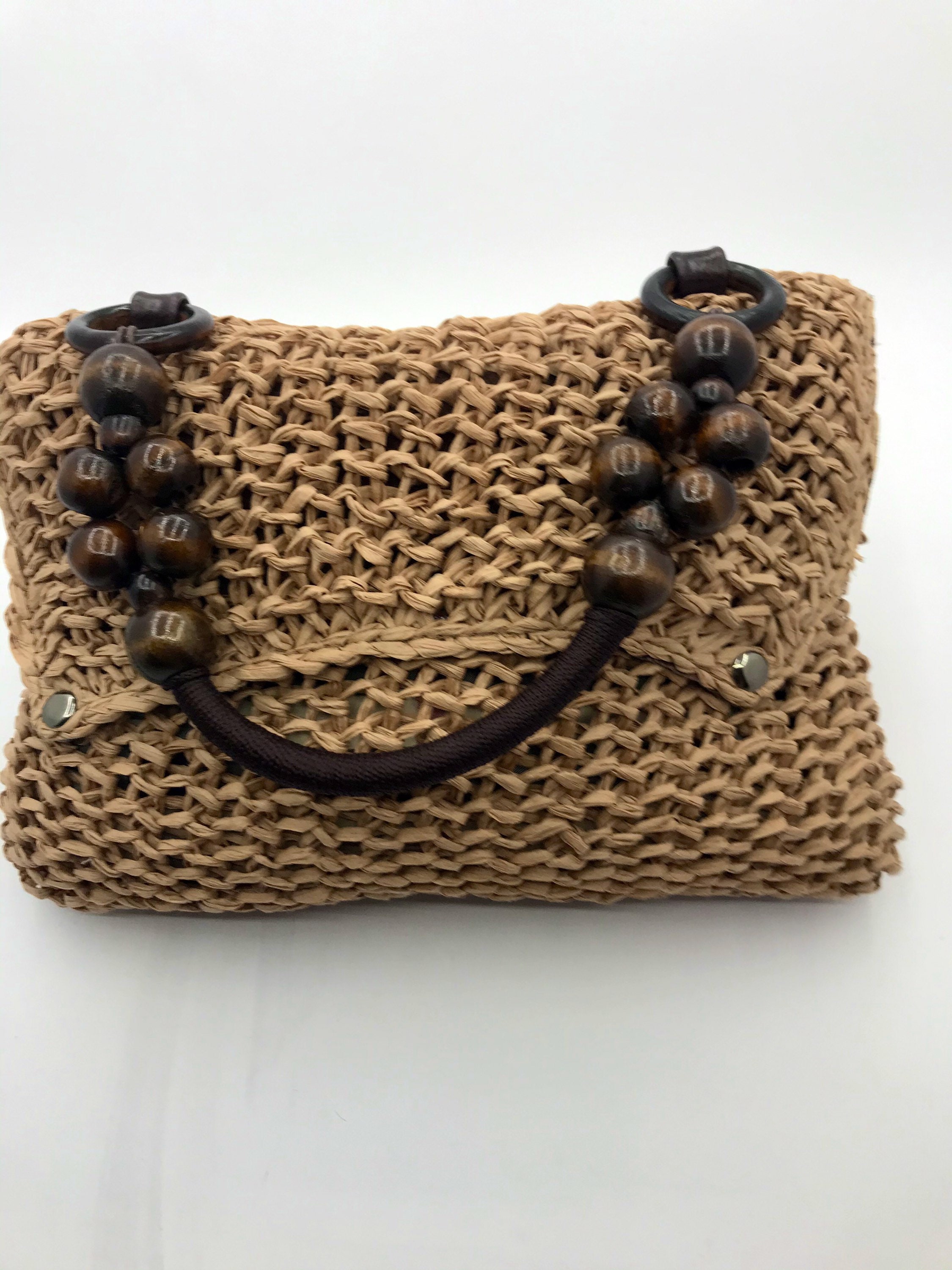 Raffia Baguette Summer Handbag Crochet Straw Shoulder Purse Womens ...