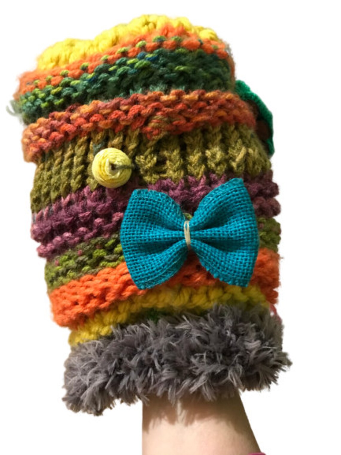 Handknit Twiddle Muffs Decorated With Different Bits & Bobs - Etsy