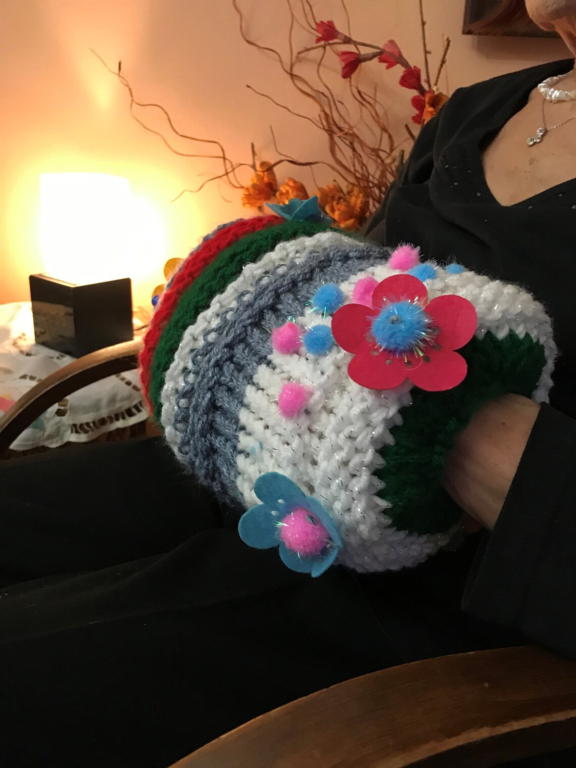 Fidget Sleeve Double Hand Knitted Relief Fiddle Muff Decorated With ...