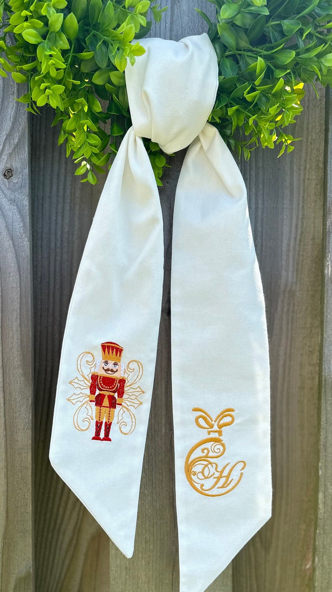 WREATH SASH XMAS Nutcracker Custom Personalized - Etsy