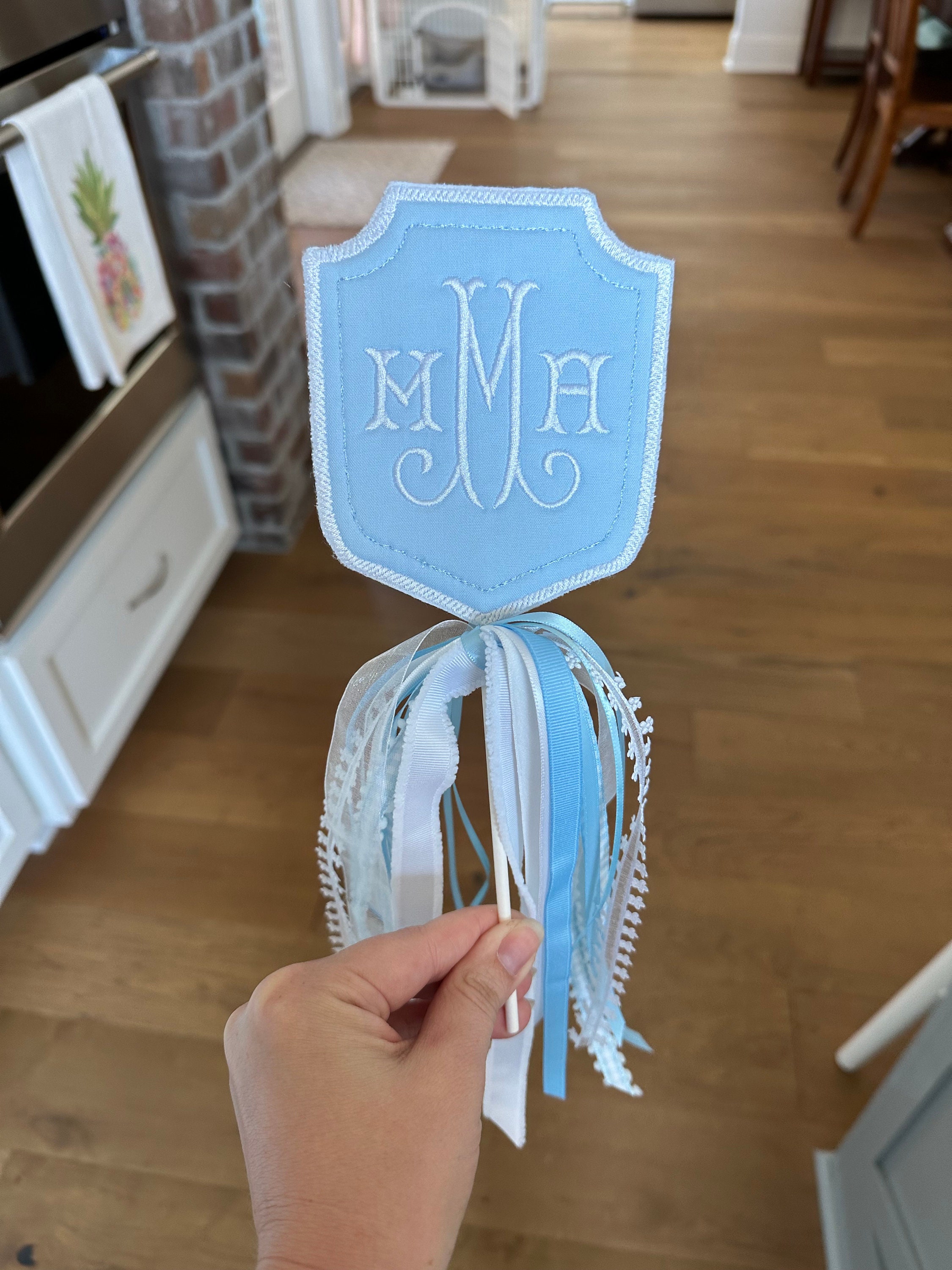 CAKE TOPPER Monogrammed Custom Baby Shower Pink and Blue - Etsy