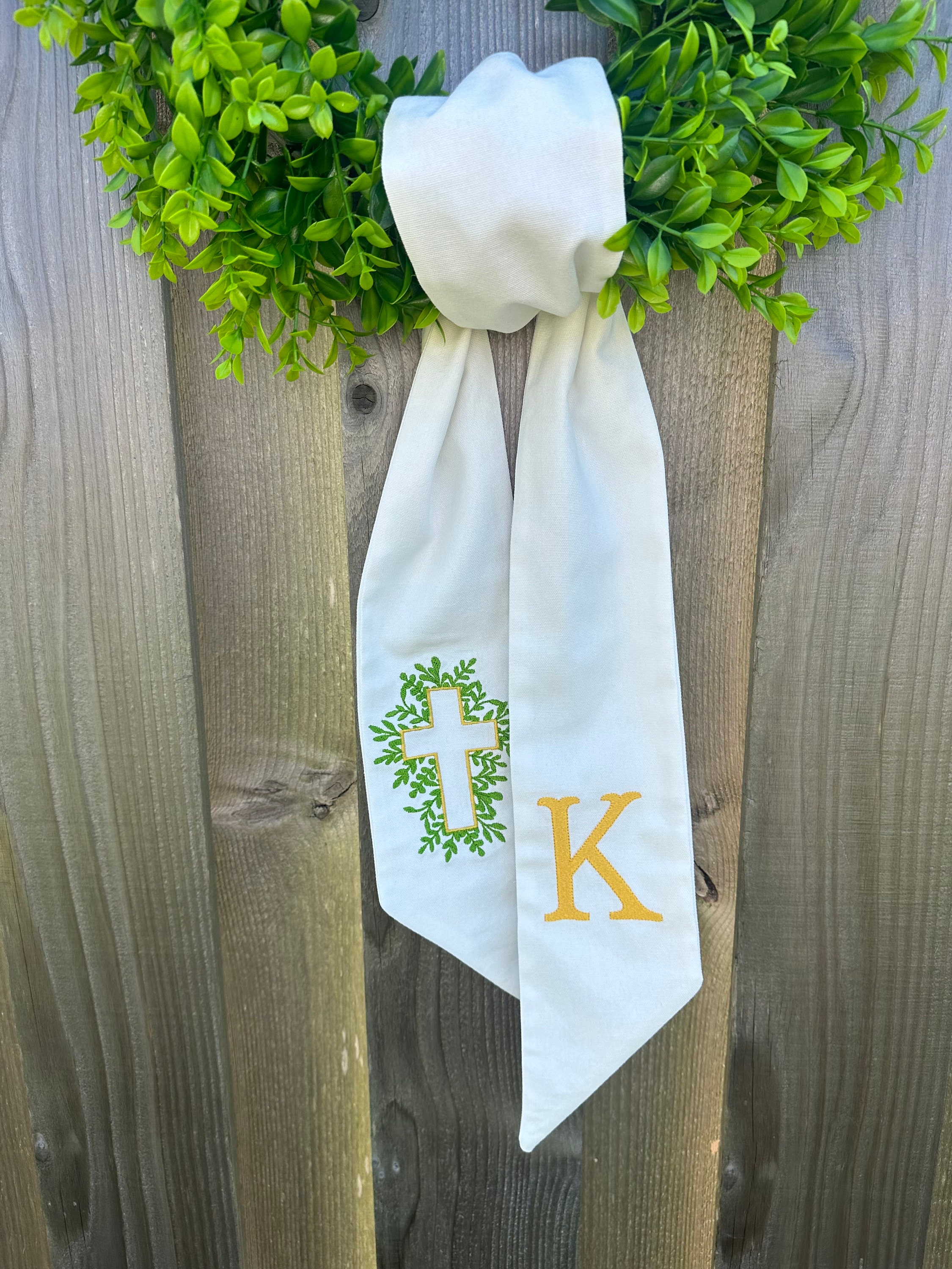 WREATH SASH Easter Cross Custom Personalized - Etsy
