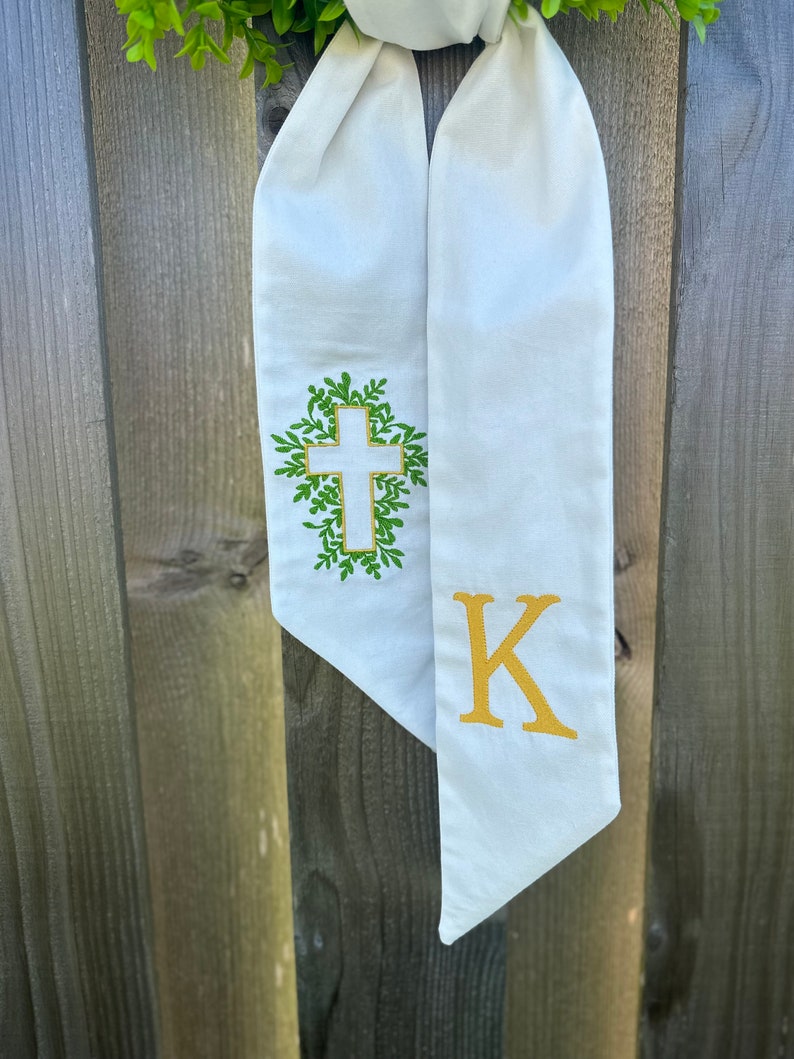 WREATH SASH Easter Cross Custom Personalized - Etsy