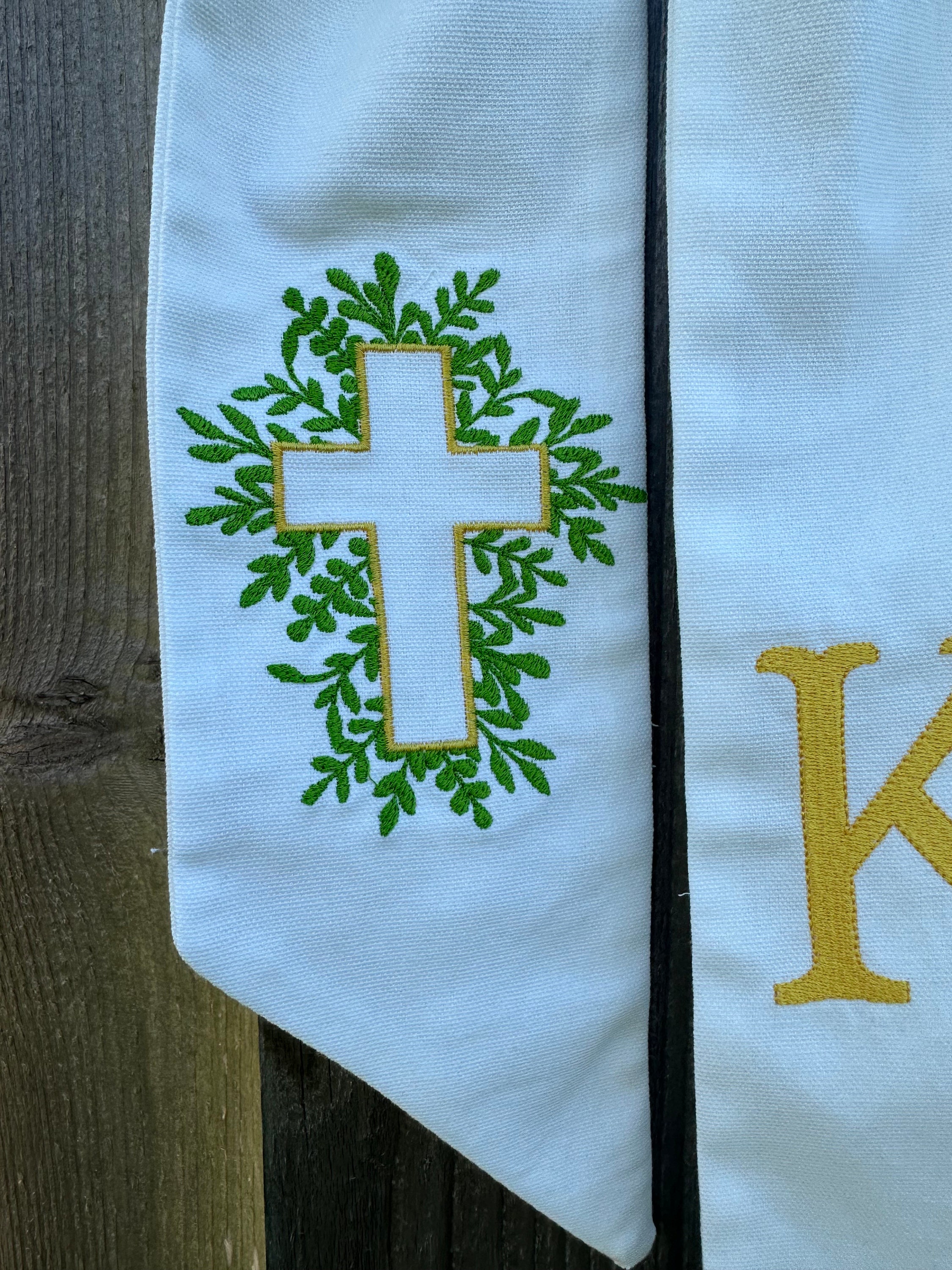 WREATH SASH Easter Cross Custom Personalized - Etsy
