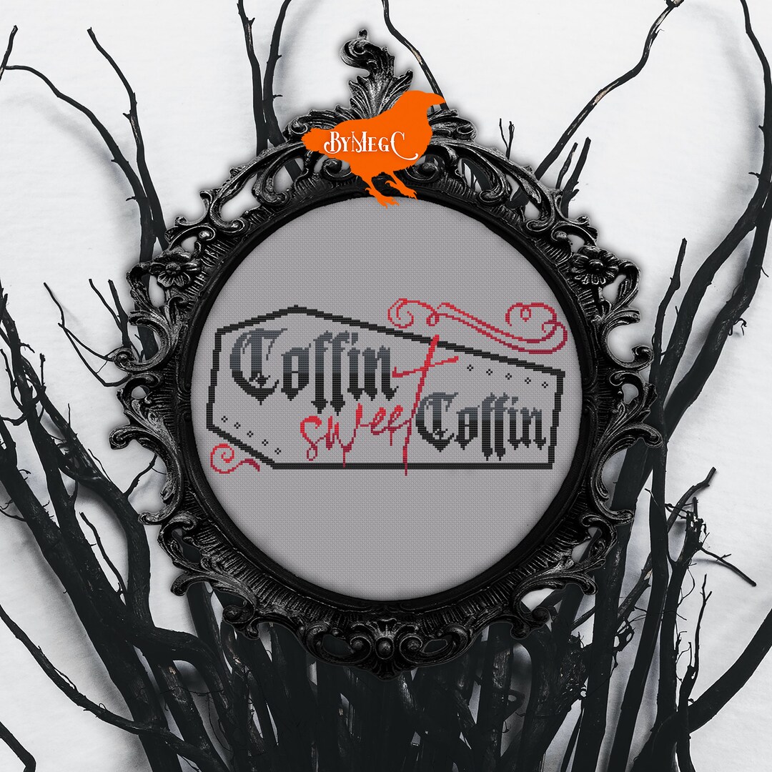 Coffin Sweet Coffin Macabre Cross Stitch Pattern, Modern Gothic ...