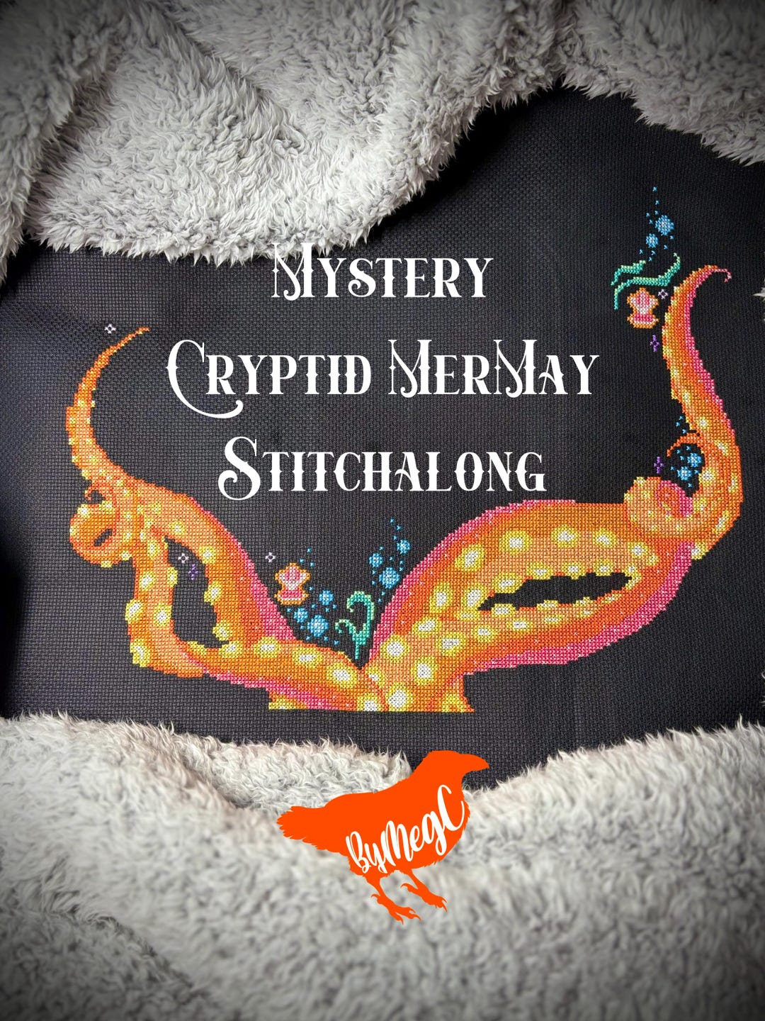Completed Cryptid Mermay Stitchalong Cross Stitch Pattern Design ...