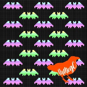 C2C Digital PDF Crochet Pattern / Graph, Pastel Bats Graphgan Design ...