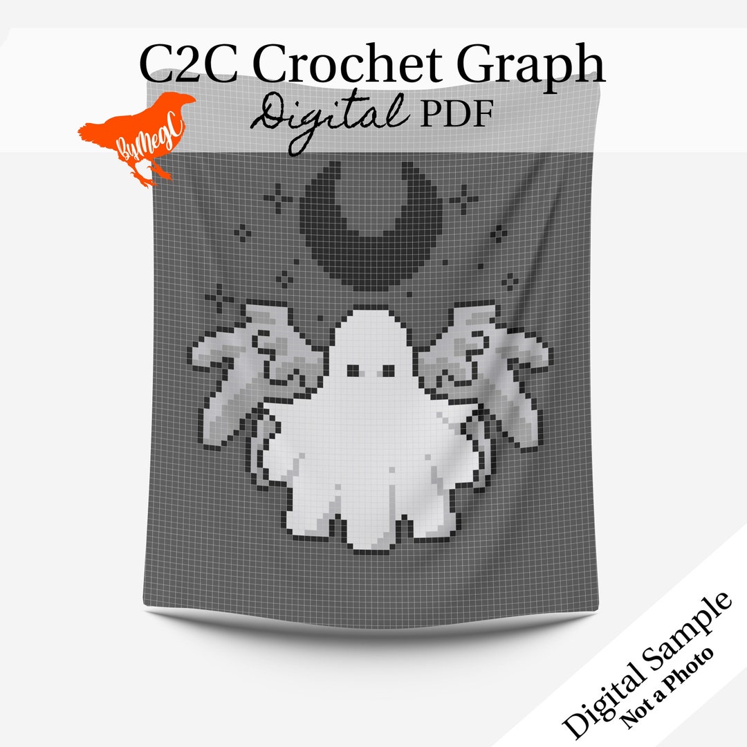 C2C Digital PDF Crochet Pattern / Graph, Chibi Angel Ghost Blanket ...