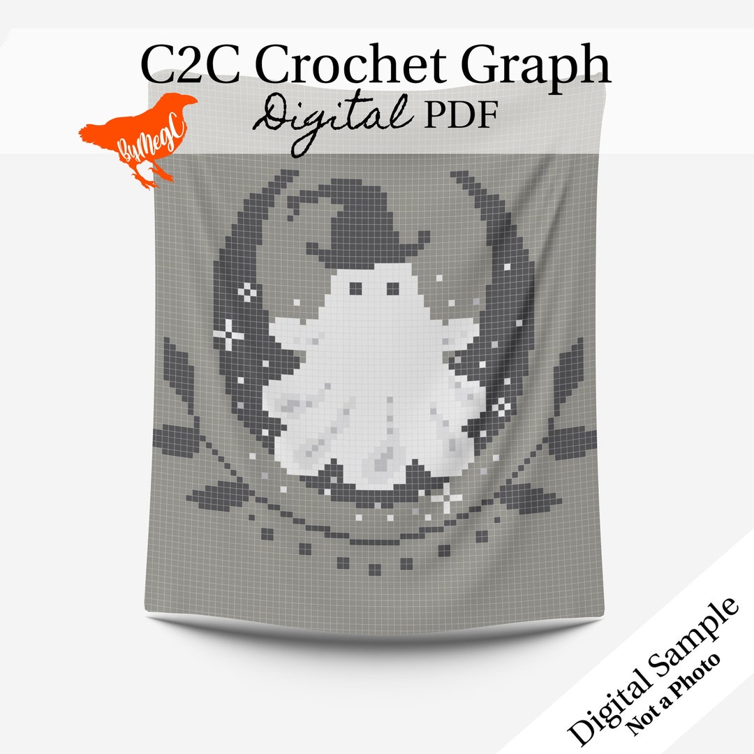 C2C Digital PDF Crochet Pattern / Graph, Chibi Witch Ghost Blanket ...