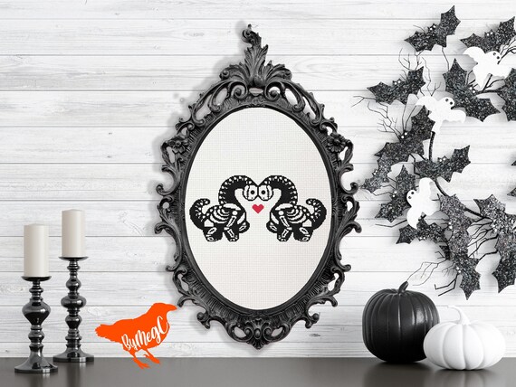 Skeleton Brontosaurus Heart Instant Download Counted Cross | Etsy