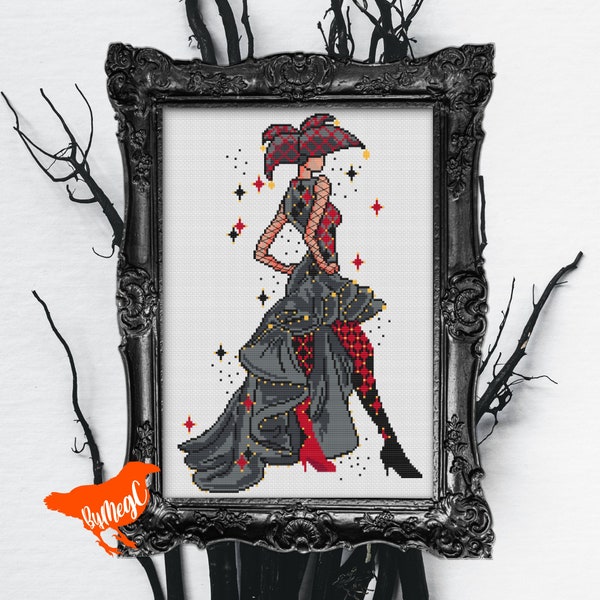 Black Red Harlequin - Etsy