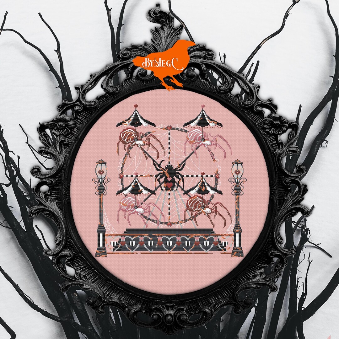 Digital PDF Cross Stitch Pattern, Valentine's Creepy Ferris Wheel Ride ...