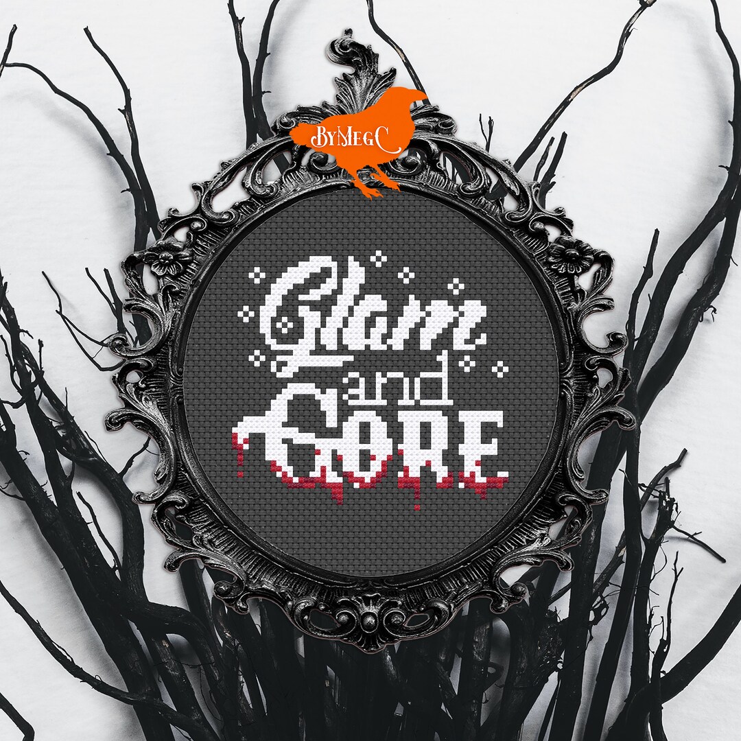 Glam and Gore Counted Cross Stitch Pattern, Gothic Horror Fan Simple ...