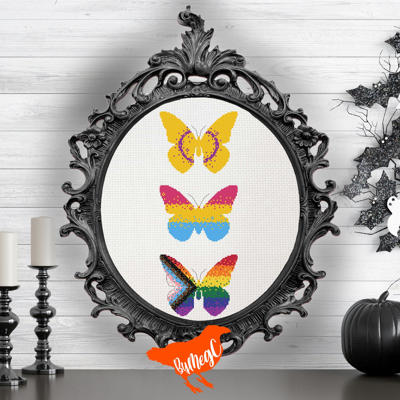 LGBTQ Pride Butterflies Cross Stitch Pattern Instant PDF - Etsy