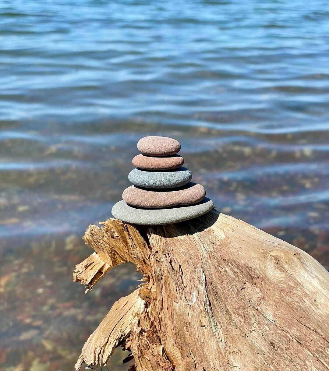 Happy Little Beach Stone Stack Desktop Zen™ Lake Superior Beach Stones ...
