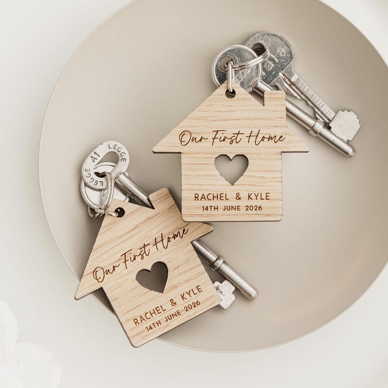 New Home Keychain Couple - Etsy