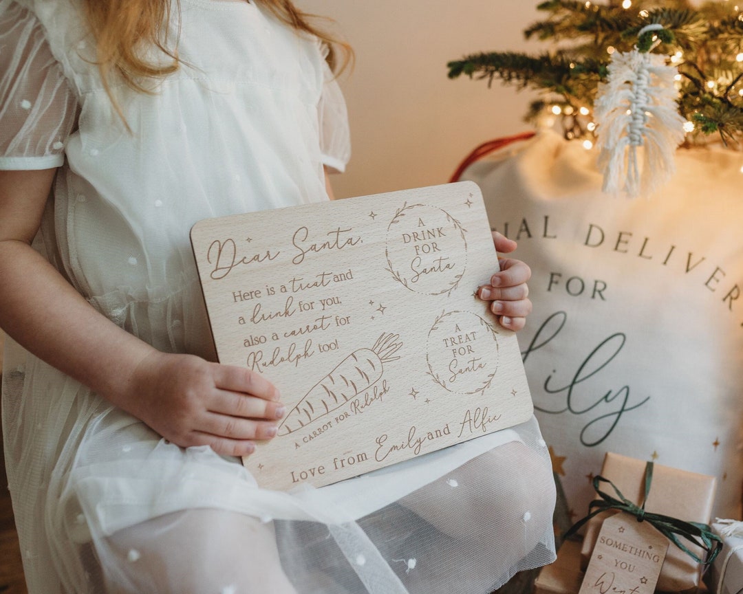 Personalised Christmas Treat Board Santa | Christmas Eve Father ...
