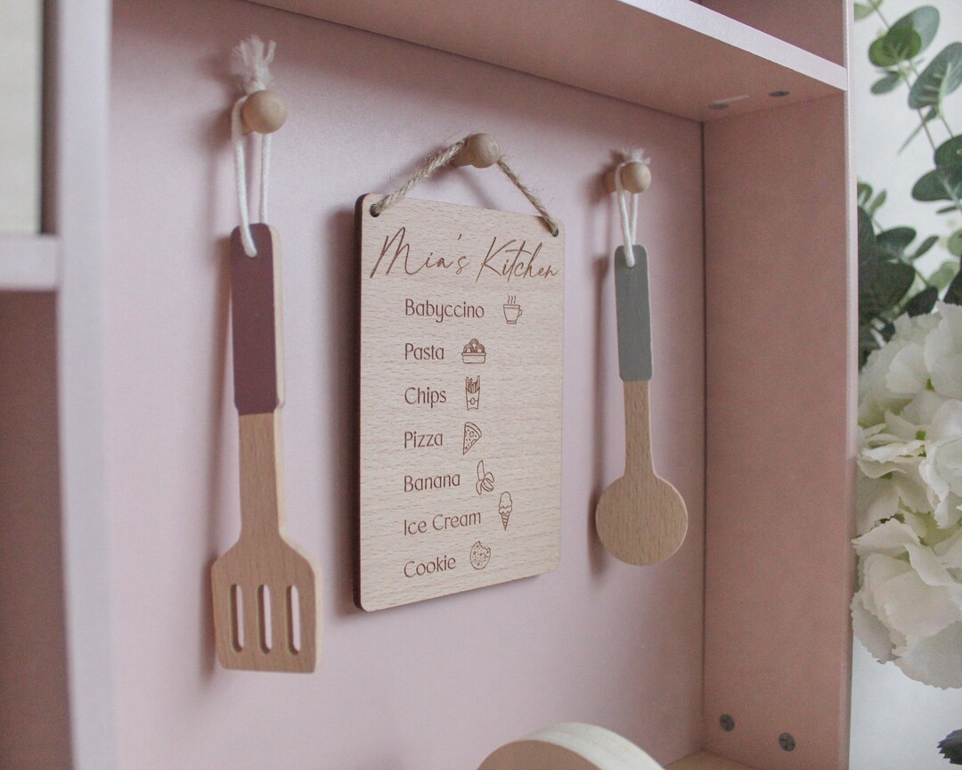 Personalised Child's Toy Kitchen Sign | Children's Cafe Kitchen Menu ...