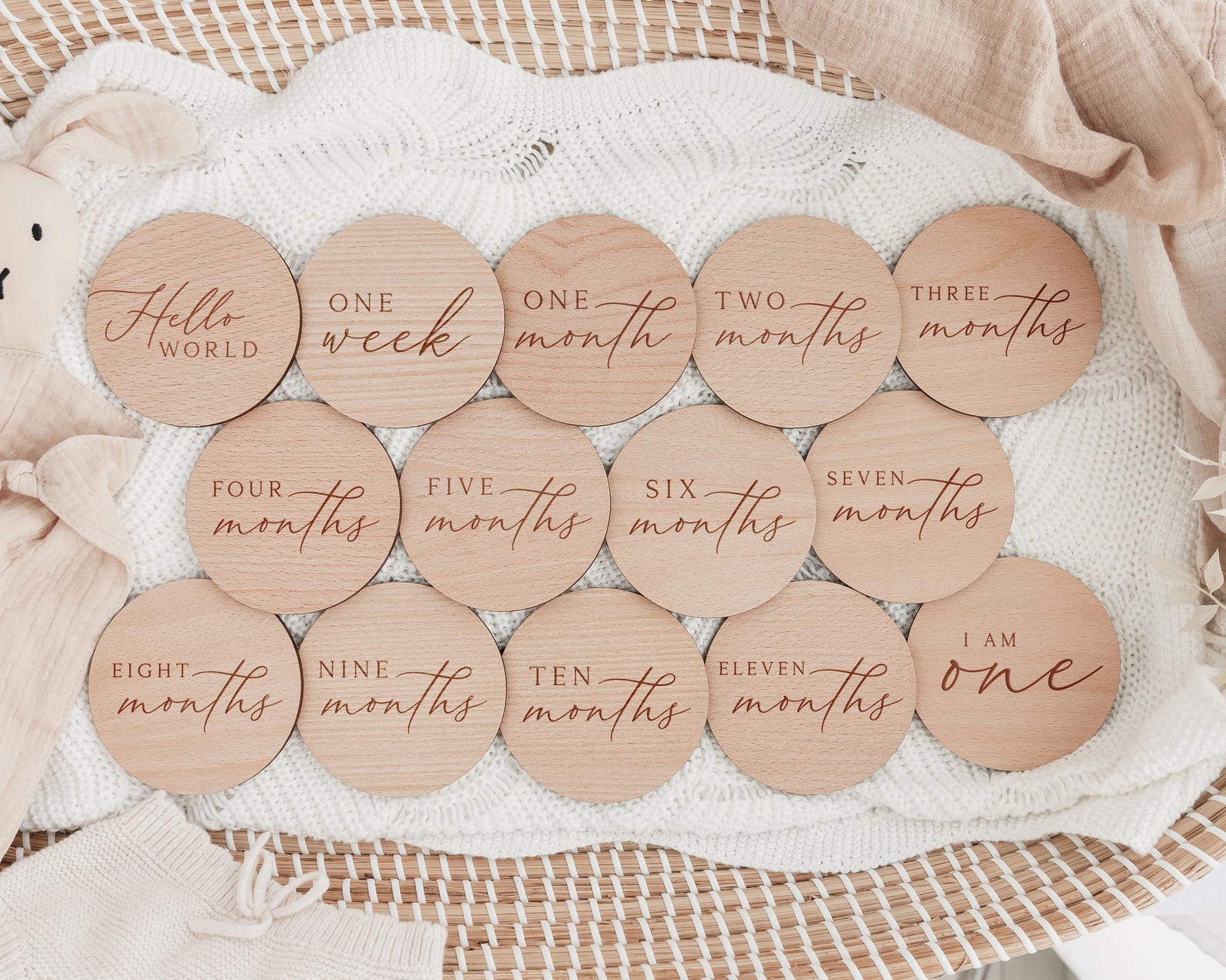 Baby Milestone Disc Set | Hello World Milestone Cards | Newborn Gift ...