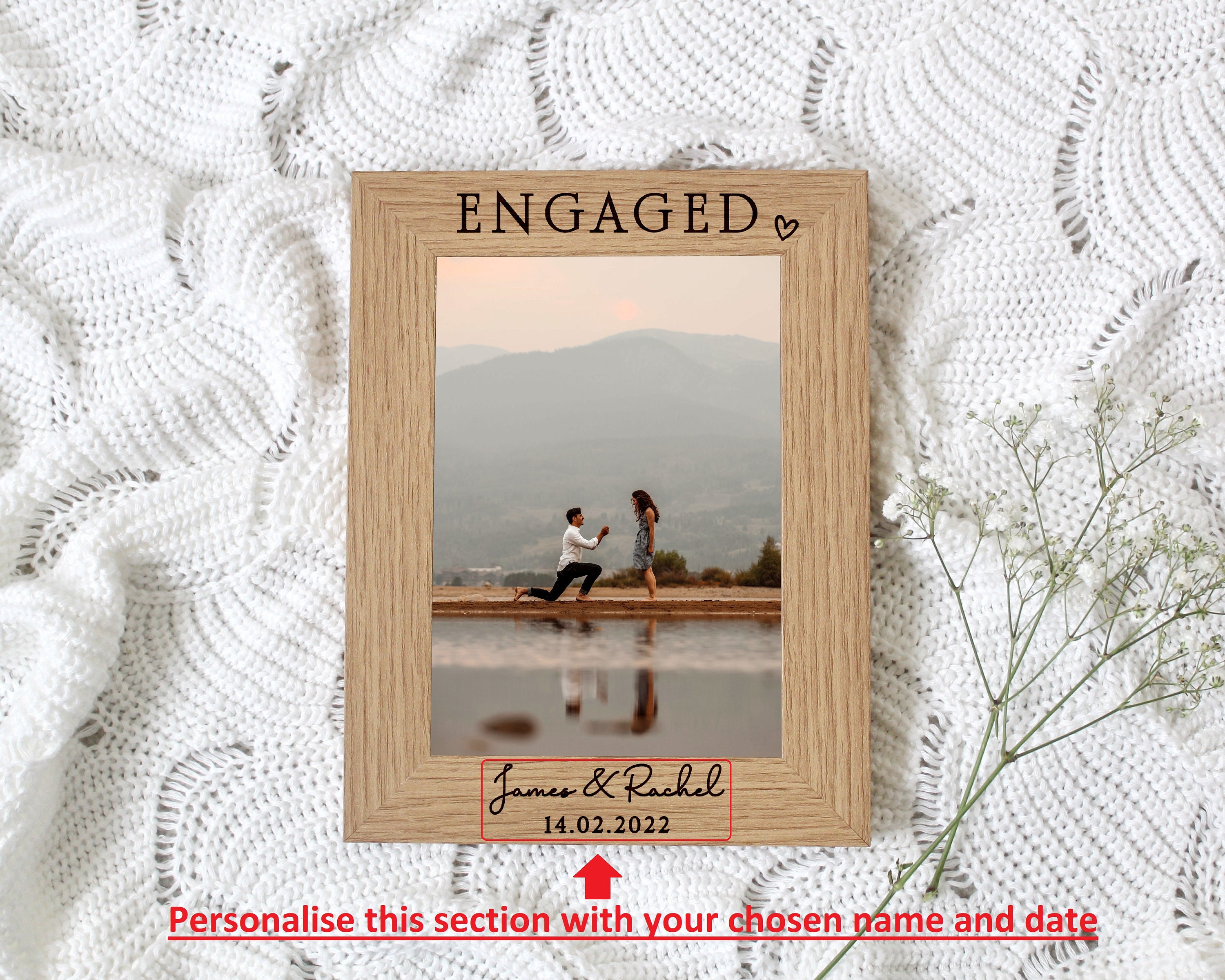ENGAGED Personalised Engagement Photo Frame Engraved 7x5 - Etsy