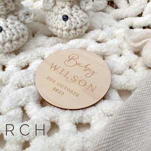 Personalised Pregnancy Announcement Sign Wooden Due Date Plaque L Baby ...