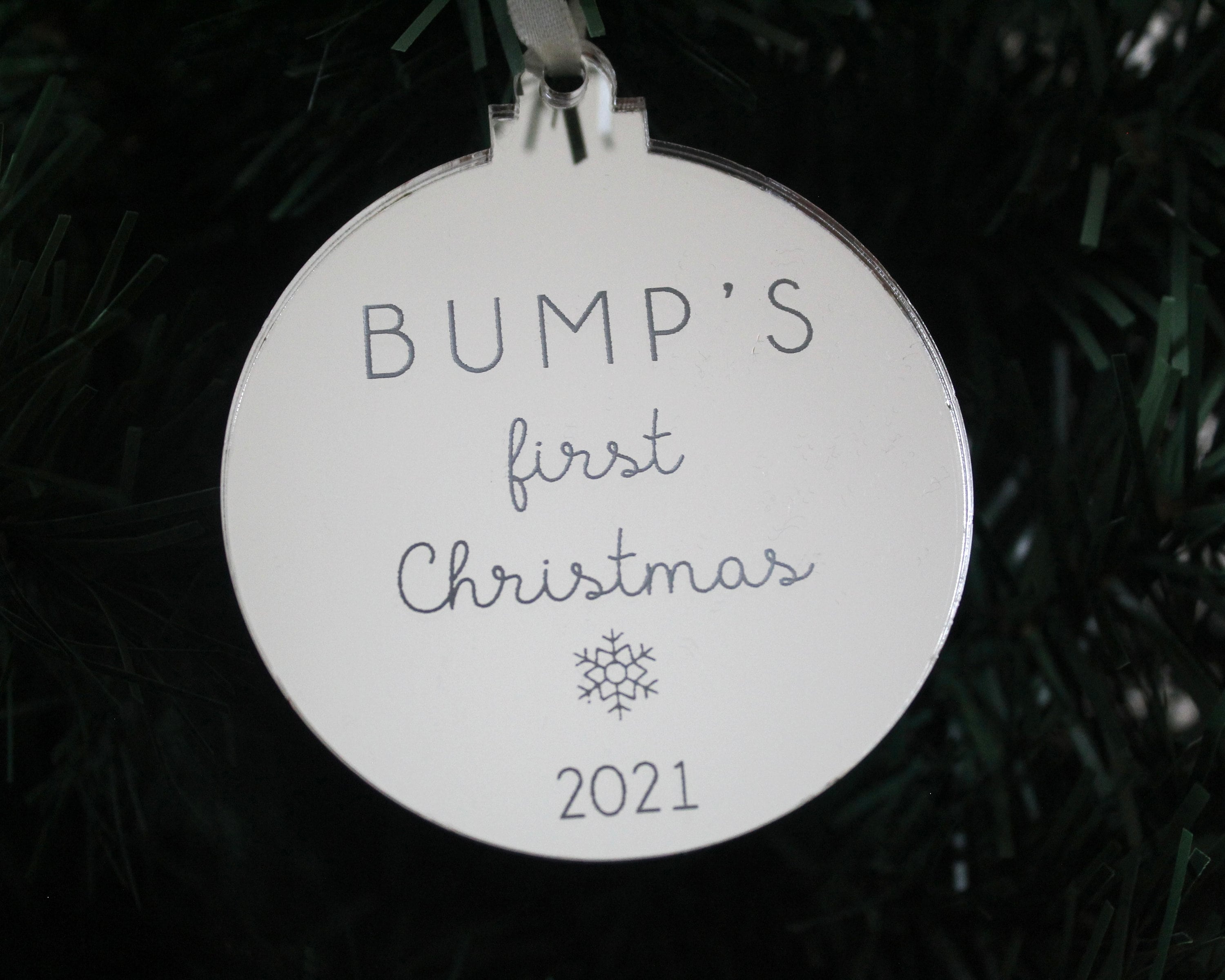 Personalised Bump's First Christmas Tree Bauble Wood - Etsy UK