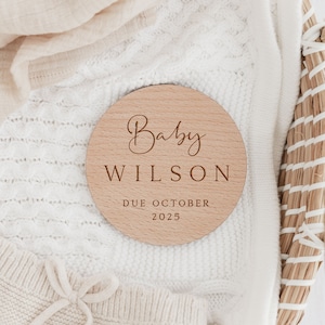 Personalised Pregnancy Announcement Sign | Wooden Due Date Plaque L ...