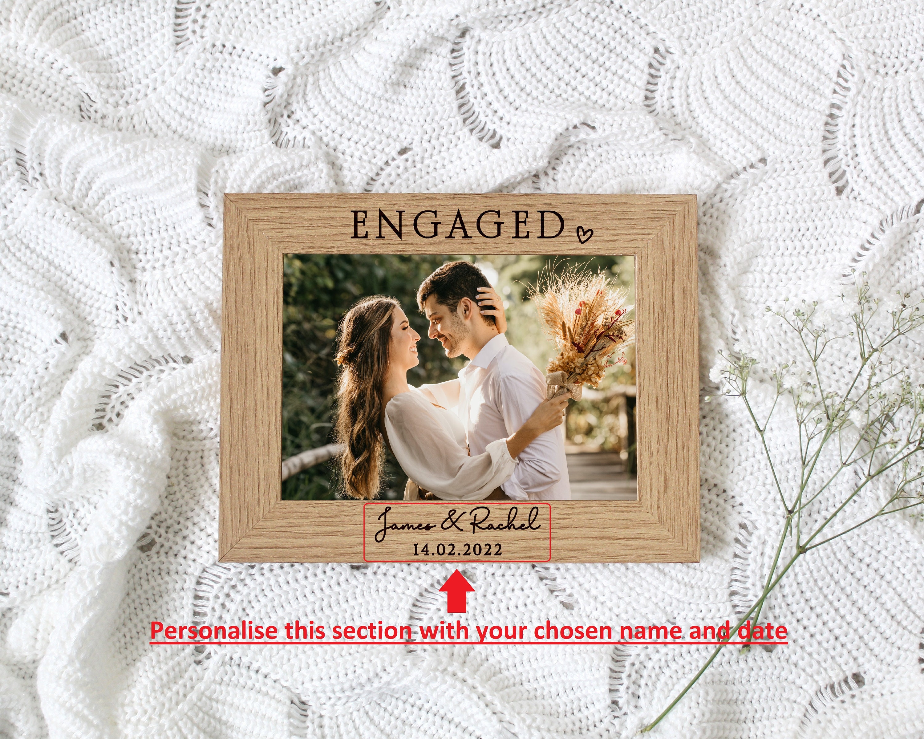 ENGAGED Personalised Engagement Photo Frame Engraved 7x5 - Etsy