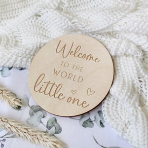 Baby Arrival Sign Welcome to the World Hello World L Engraved Name ...