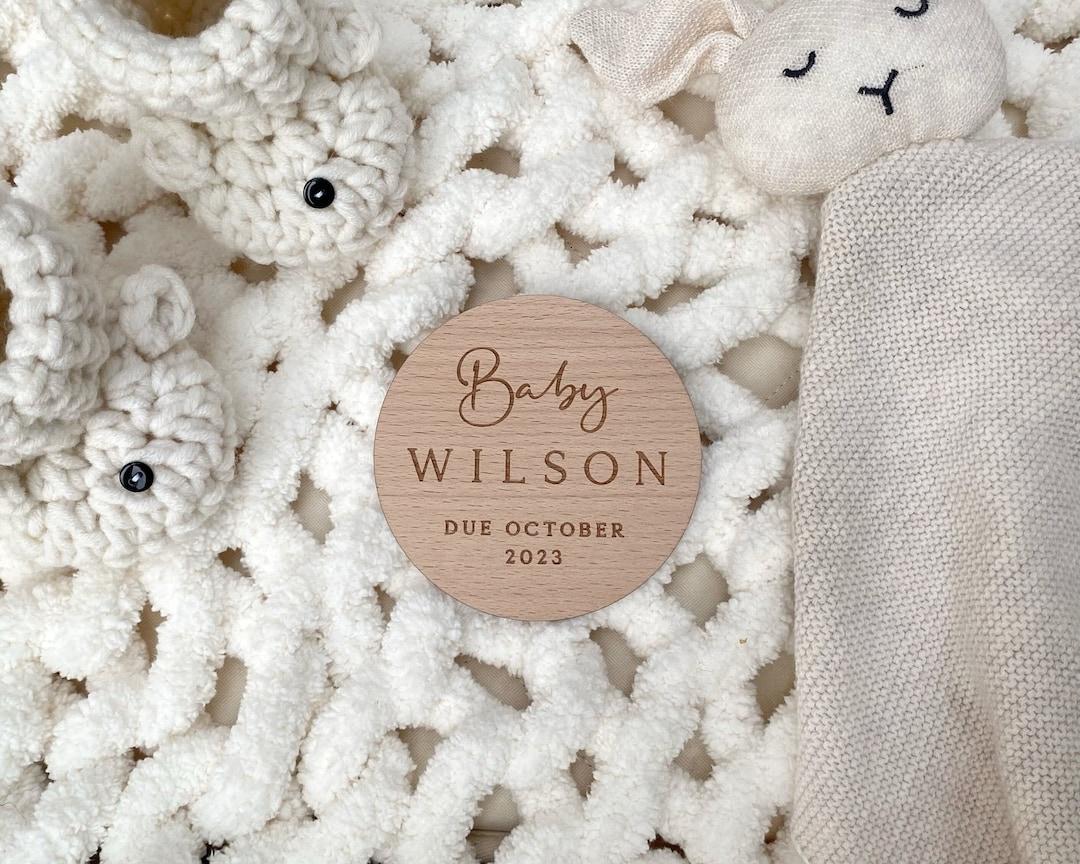 Personalised Pregnancy Announcement Sign Wooden Due Date Plaque L Baby ...