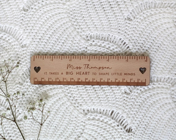 Personalised Teacher Oak Ruler End of School Year Gift - Etsy