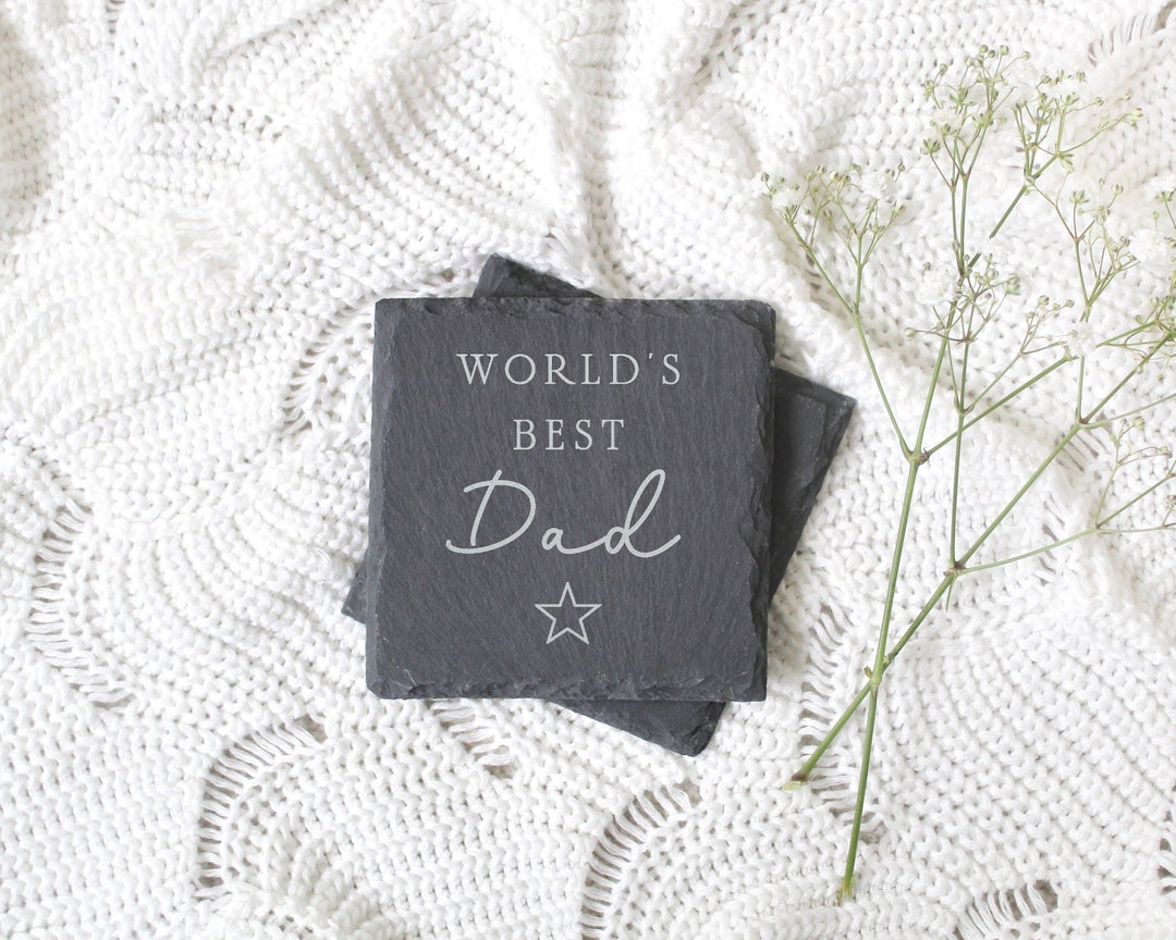 World's Best Dad Coaster | Slate Coaster | Father's Day Gift | World's ...