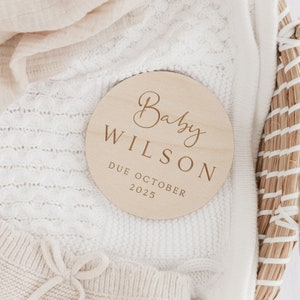 Personalised Pregnancy Announcement Sign | Wooden Due Date Plaque L ...