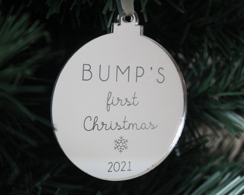 Personalised Bump's First Christmas Tree Bauble Wood - Etsy UK