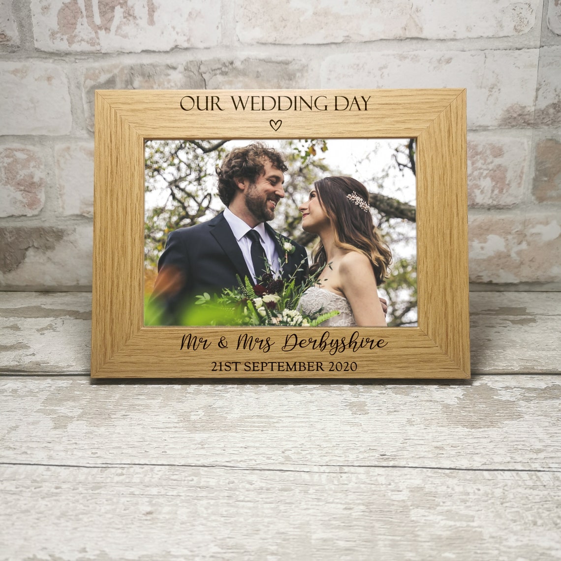 Personalised Engraved Mr and Mrs Wedding Photo Frame for 7 X - Etsy UK