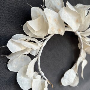 Preserved Lunaria Headpiece, Dried Lunaria Bridal Headdress, White ...