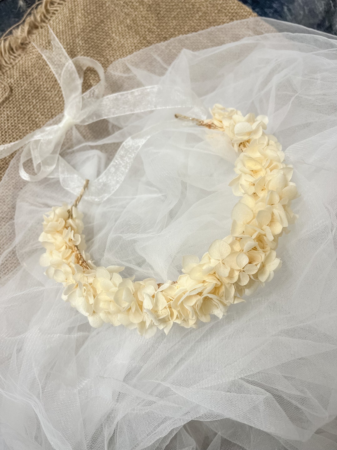 Boho Flower Crown, Hydrangea Crown, Floral Headband for Bohemian Brides ...