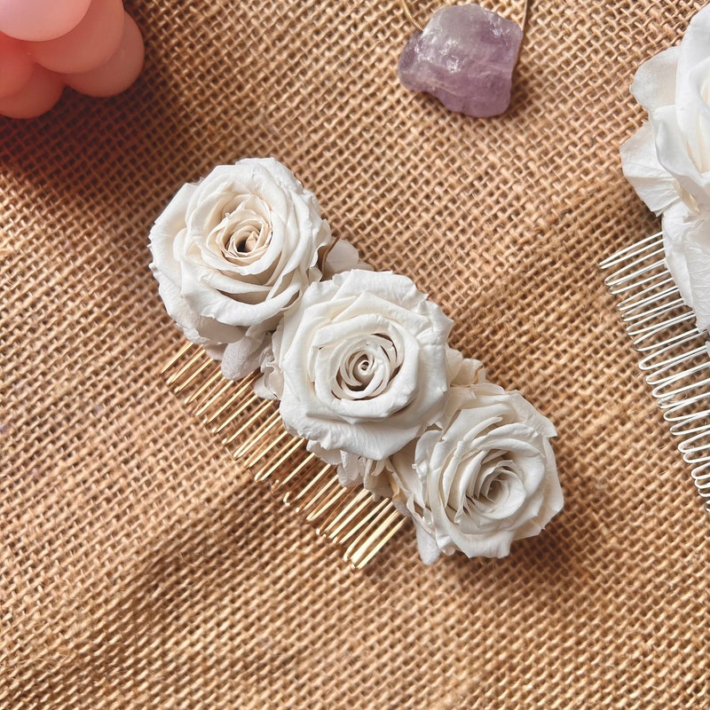 Ivory Rose Hair Comb - Etsy