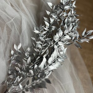 Preserved Dried Italian Ruscus Silver Leaves, Silver Leaf Decoration - Etsy