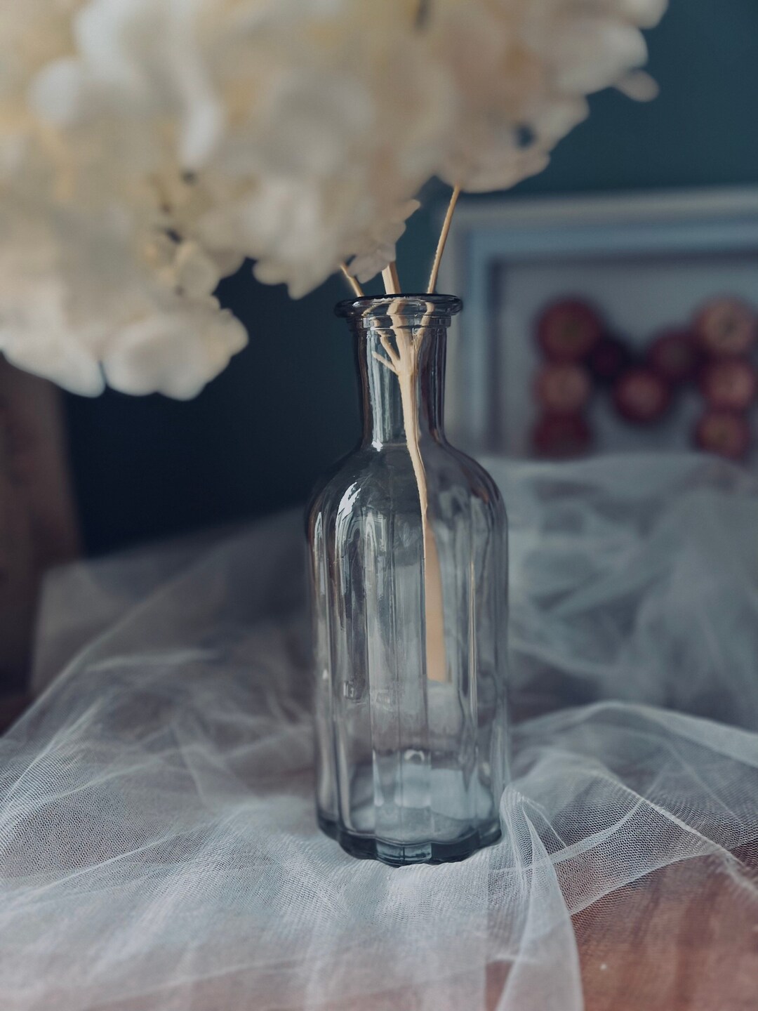 Bohemian Style Decoration Bottle Vase Glass Pink and Clear Boho House ...